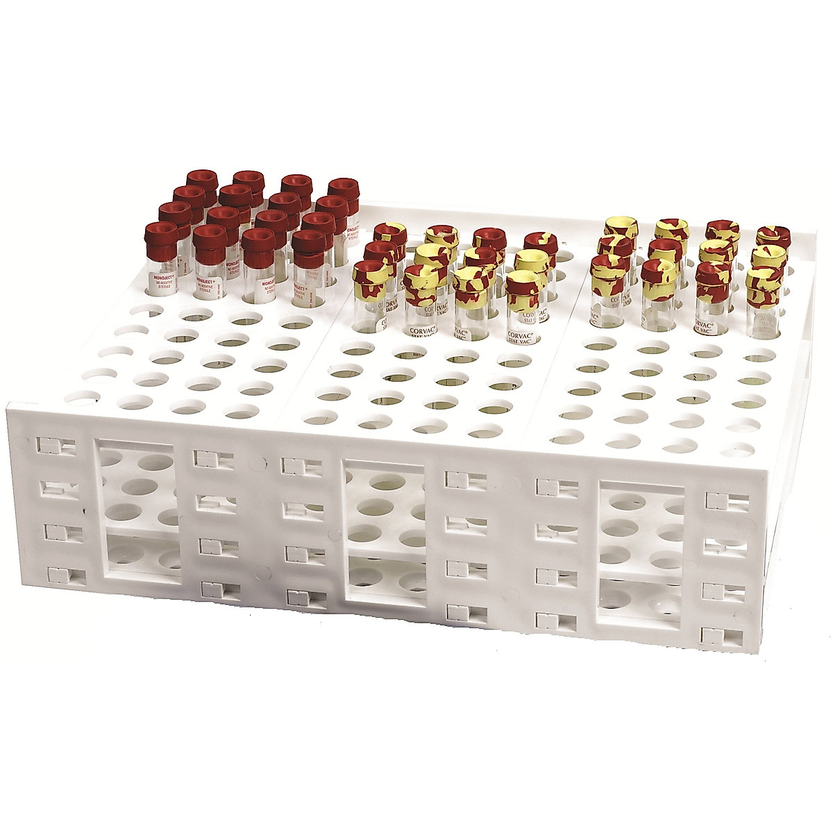Heathrow Scientific Polypropylene Mega Rack Tube Rack, 216 Slots, Holds 5-7 mL Tubes, Autoclavable, White