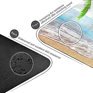 ALAZA Palm Trees Hawaiian Tropical Seashore Beach Yoga Mat Non Slip Fitness Exercise Mat, Workout Mat for Yoga, Pilates and Floor Exercises