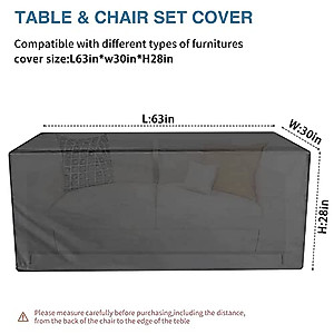 HREFEU Patio Table Cover Black, Heavy Duty 600D Oxford Deck Box Cover, Outdoor Table Cover,Outdoor Patio Furniture Cover Waterproof for Sofa, Coffee Table and Chairs - 63 x 30 x 28 inch