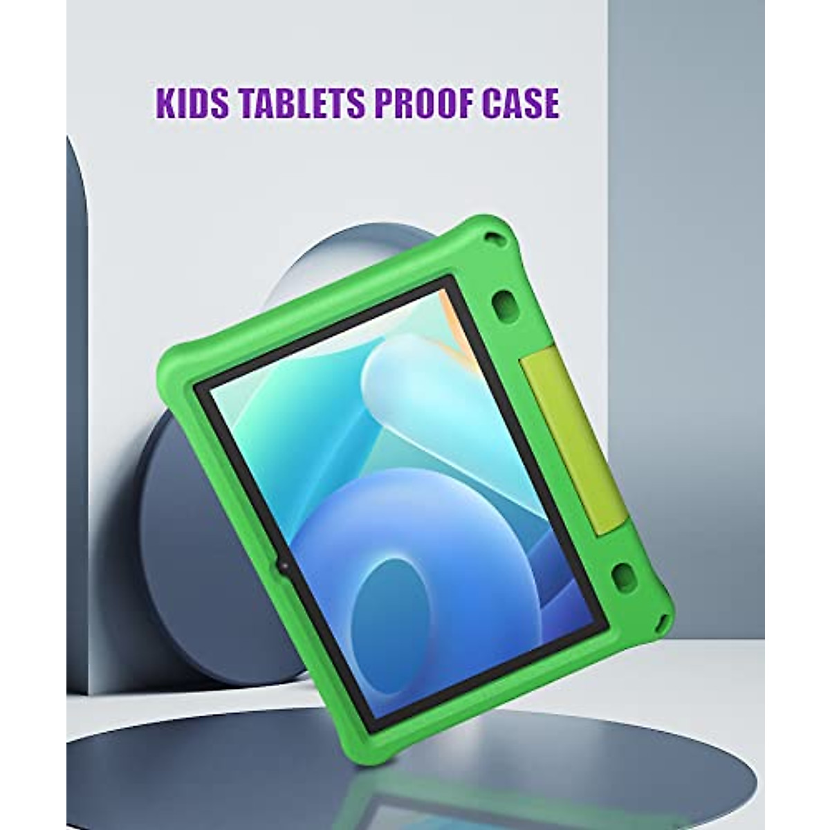 BAKEN 10" Kids Tablet, WiFi Tablet for Kids, Android 12.0 Toddler Tablet with Dual Camera 3GB 64GB 1280x800 HD IPS Touchscreen 6000mAh Kidoz Pre-Installed Parental Control Kid-Proof Case (Green)