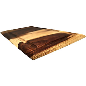 Mountain Woods Brown Large Organic Hardwood Sheesham Cutting Board w/Juice groove | Cheese Board | Chopping board | Charcuterie board | Butcher Block - 19" x 11" x 0.75"