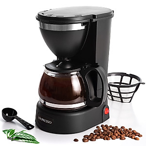Mixpresso 5-Cup Drip Coffee Maker, Coffee Pot Machine Including Reusable & Removable Coffee Filter, Small Coffee Maker, 25 oz Electric Coffee Maker 650w Black Coffee Maker