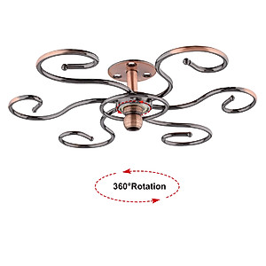 MOCOUM 360 Degree Rotatable Wine Glass Rack Under Cabinet, Wine Glass Hanger Rack Wire Wine Glass Holder Stemware Hanging Storage for Cabinet Kitchen Bar (1, Red Bronze)