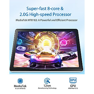 NOBKLEN Tablet 10 Inch 8GB 128GB Storage, 8-core Processor, WiFi 6, 1920 * 1200 IPS Display, 8000mAh Battery, Bluetooth 5.0, GPS, 5+13M Dual Camera, and Parental Controls
