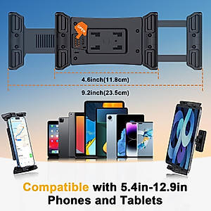 XWXELEC Magnetic Tablet Wall Mount for Metal Surface, Super Power Magnet ipad Holder 360° Rotation fit 4.5"-12.9" Phone and Tablets Great for Cabinet/Fridges/Metal Rack/Whiteboard/Gym Equipment