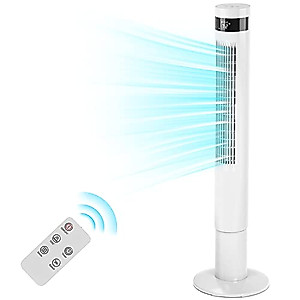 Antarctic Star Tower Fan Portable Electric Oscillating Fan Quiet Cooling Remote Control Standing Bladeless Floor Fans 3 Speeds Wind Modes Timer Bedroom Office (43 inch, White)