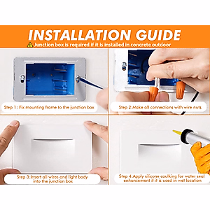 CLOUDY BAY 120V Dimmable LED Indoor Outdoor Step Light,3-Pack,3000K Warm White,Stair Light,White Finish