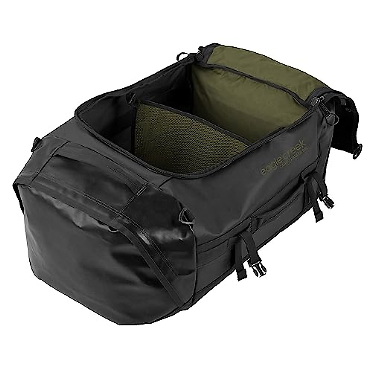Eagle Creek Cargo Hauler 40L Duffel Bag for Travel with Made with Water-Repellent, Abrasion-Resistant TPU Fabric with Backpack Straps and U-Lid with Storm Flaps, Jet Black