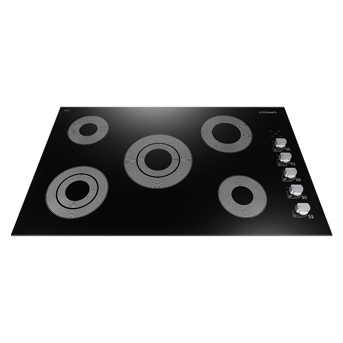 COSMO COS-365ECC Electric Ceramic Glass Cooktop with 4 Burners, Dual Zone Element, Hot Surface Indicator Light and Control Knobs, 36 inches, Black