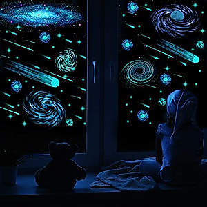 Glow in The Dark Stars for Ceiling Wall Stickers Galaxy Star Stickers Glow in The Dark Self-Adhesive Glow in The Dark Wall Stickers Removable Glow in Dark Decals for Kid Nursery (Classic Style)