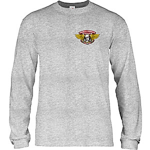Powell Peralta Winged Ripper Longsleeve T-Shirt, Sport Gray, Medium