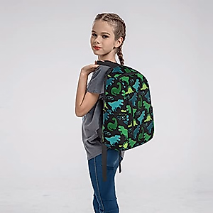 NFGSE Lightweight Mini Backpack, Childish Dinosaur Elegant Durable Travelling Computer Bag Casual Daypacks College Shoulder Bag for Men Women, Fits Up to 12/14 Inch Laptop