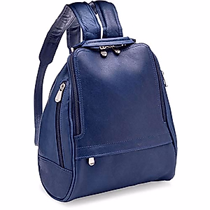 Le Donne U Zip Mid Size Woman's Backpack, Navy