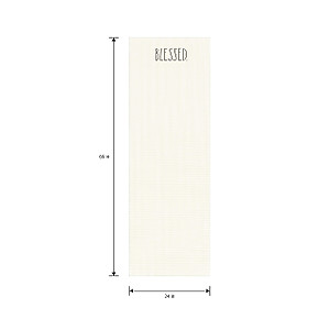 Rae Dunn Yoga Mat - High Density Foam Exercise and Fitness Mat for Workout or Stretching - Dual Sided Non Slip Cushion Grip - Portable, Travel Friendly for Home, Gym, Yoga Studio, Pilates - White