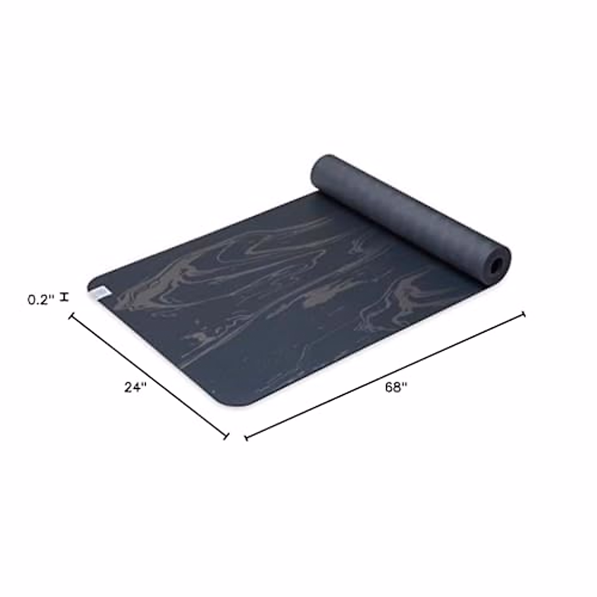 Gaiam Dry-Grip Yoga Mat - 5mm Thick Non-Slip Exercise & Fitness Mat for Standard or Hot Yoga, Pilates and Floor Workouts - Cushioned Support, Non-Slip Coat - 68 x 24 Inches - Marbled