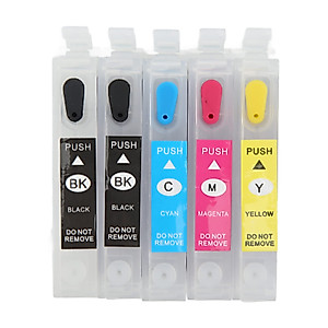 FTVOGUE Ink Cartridge Replacement, 5PCS PP 4 Colors Ink Cartridge Standard Color Ink Cartridges Replacement Cartridge Combo Pack Color, Inkjet Printer Ink