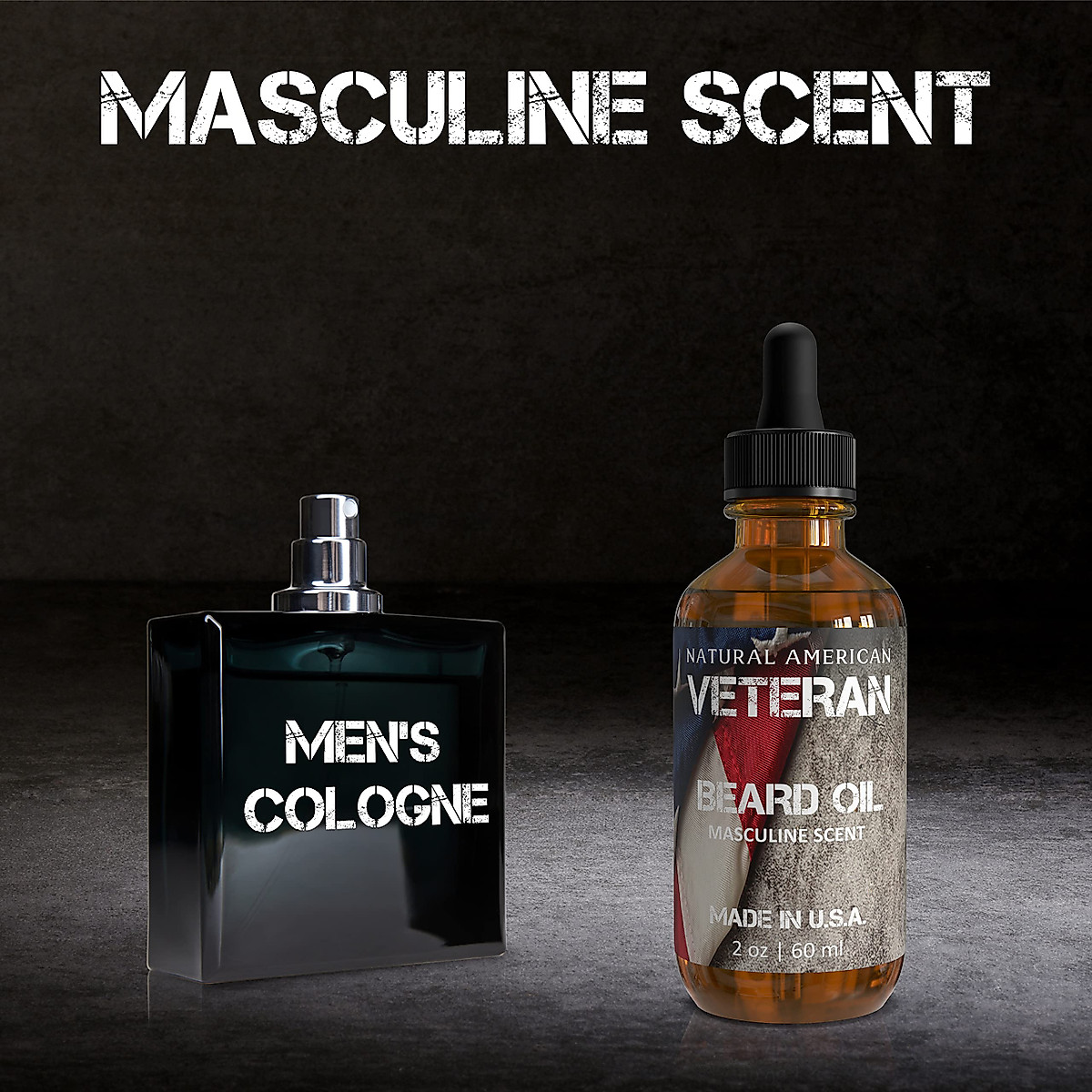 NATURAL AMERICAN VETERAN Beard Oil – All Natural, Men's Cologne Scent, Essential Oils, Organic Argan & Jojoba Oils – Moisturizes, Softens & Strengthens - Made in USA – Men’s Beard Conditioner, 2 oz