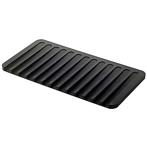 Yamazaki Home Self Draining Tray-Drying Board, Dish Drainer Mat, One Size, Black