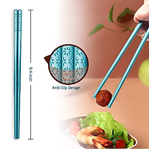 Fiberglass Chopsticks Reusable Chopsticks Dishwasher Safe 5 Pairs 9.4 Inches/24cm Matte Non-Slip Home Hotel Restaurant Dining Tools, Japanese Chop Sticks Gift Sets, Solid Colors