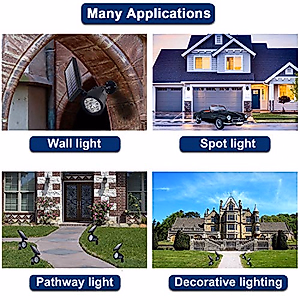 Westinghouse 2-in-1 Solar Spot Lights Outdoor, Auto on/Off Decorative Solar Landscape Spotlights, Weather Resistant Wall Lights for Pool Yard Porch Garden Driveway Walkway, 2 Pack, White Light