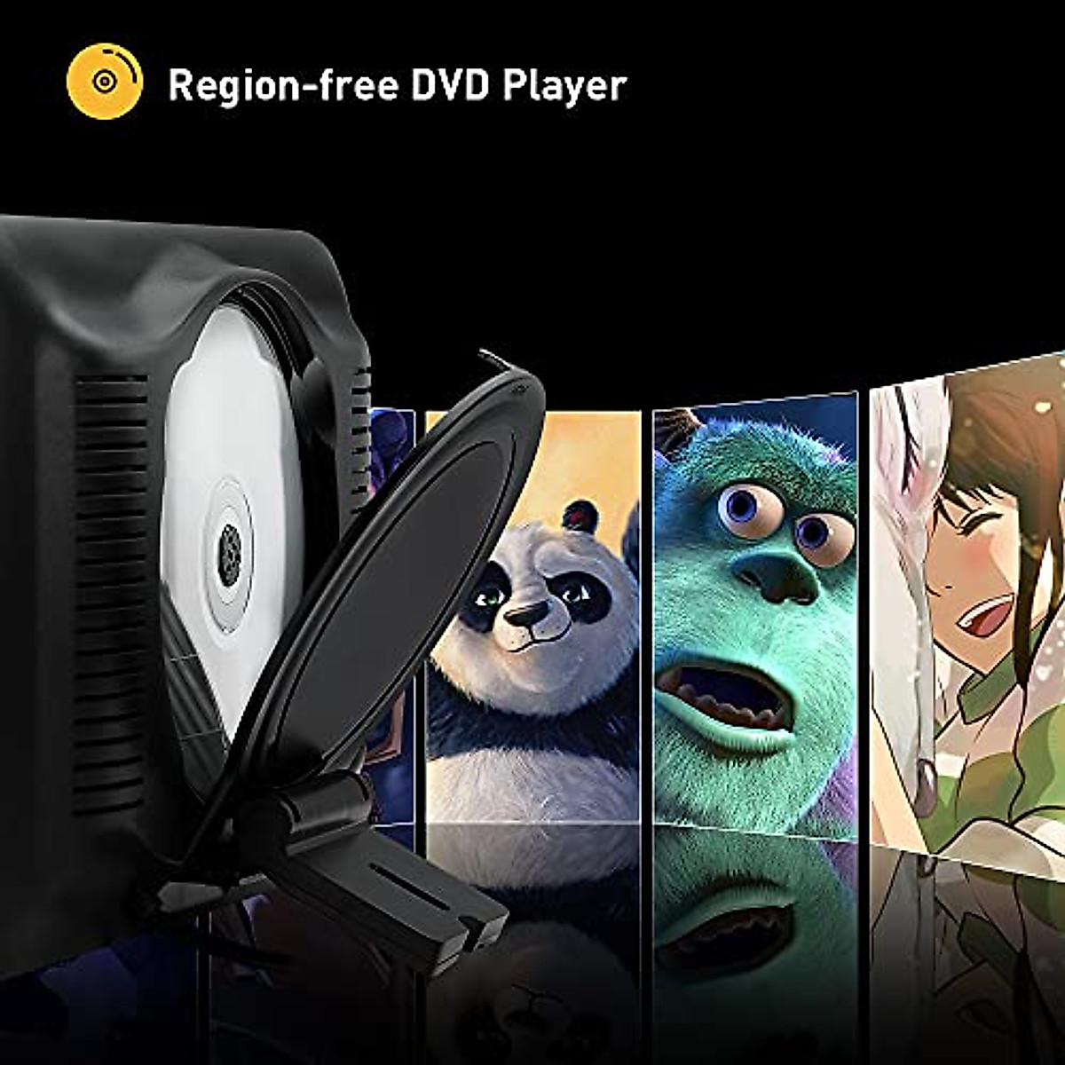 XTRONS Dual Car DVD Players 10.1 Inch TFT Screen Portable Car Headrest CD Player for Children Support HDMI Input, USB SD, AV in & Out, Region Free, 32 Bit Games with 2 Wireless IR Headphones (Black & White)