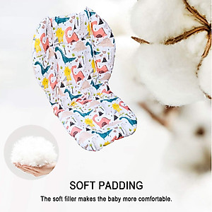 twoworld High Chair Cushion, Large Thickening Baby High Chair Seat Cushion Liner Mat Pad Cover Breathable (Dinosaur)