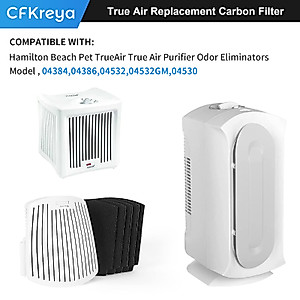 CFKREYA 04383 True Air Replacement Filters Compatible with Hamilton Beach True Purifier Odor Eliminators Model 04383,04384,04530,04531 and 04532,10-Pack
