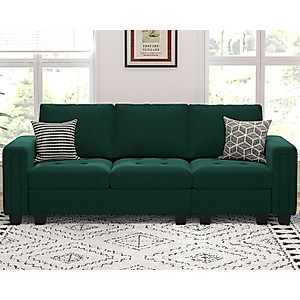 Belffin Velvet Modular Sofa Couch 3 Seater Sofa Couch for Living Room Green