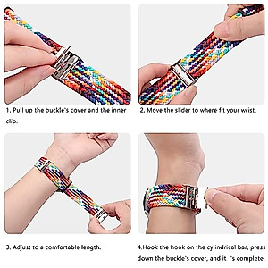 Ouwegaga Compatible with Galaxy Watch 6 Band/Samsung Galaxy Watch 7 5 4 Band 40mm 44mm/Watch 5 Pro 45mm/Watch 4 6 Classic 42mm 46mm 43mm 47mm/Watch FE/Watch 3 41mm, 20mm Nylon Braided Solo Loop Strap