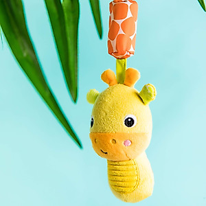 Bright Starts Giraffe Chime Along Friends Plush Take-Along Stroller or Carrier Toy, Ages 0 Month+