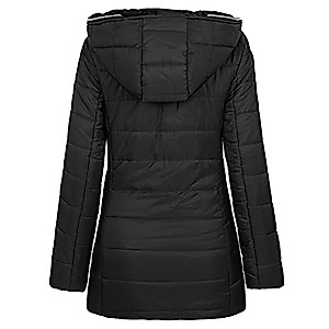 Aniywn Women's Thicken Fleece Lined Parka Winter Coat Hooded Jacket Full Zip Windproof Warm Hoodies Down Jacket with Pocket