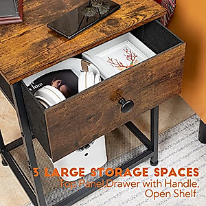 AMHANCIBLE Nightstands Set of 2, Small End Tables Living Room with Drawer