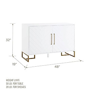 CosmoLiving by Cosmopolitan CosmoLiving Herringbone Unit, White Console