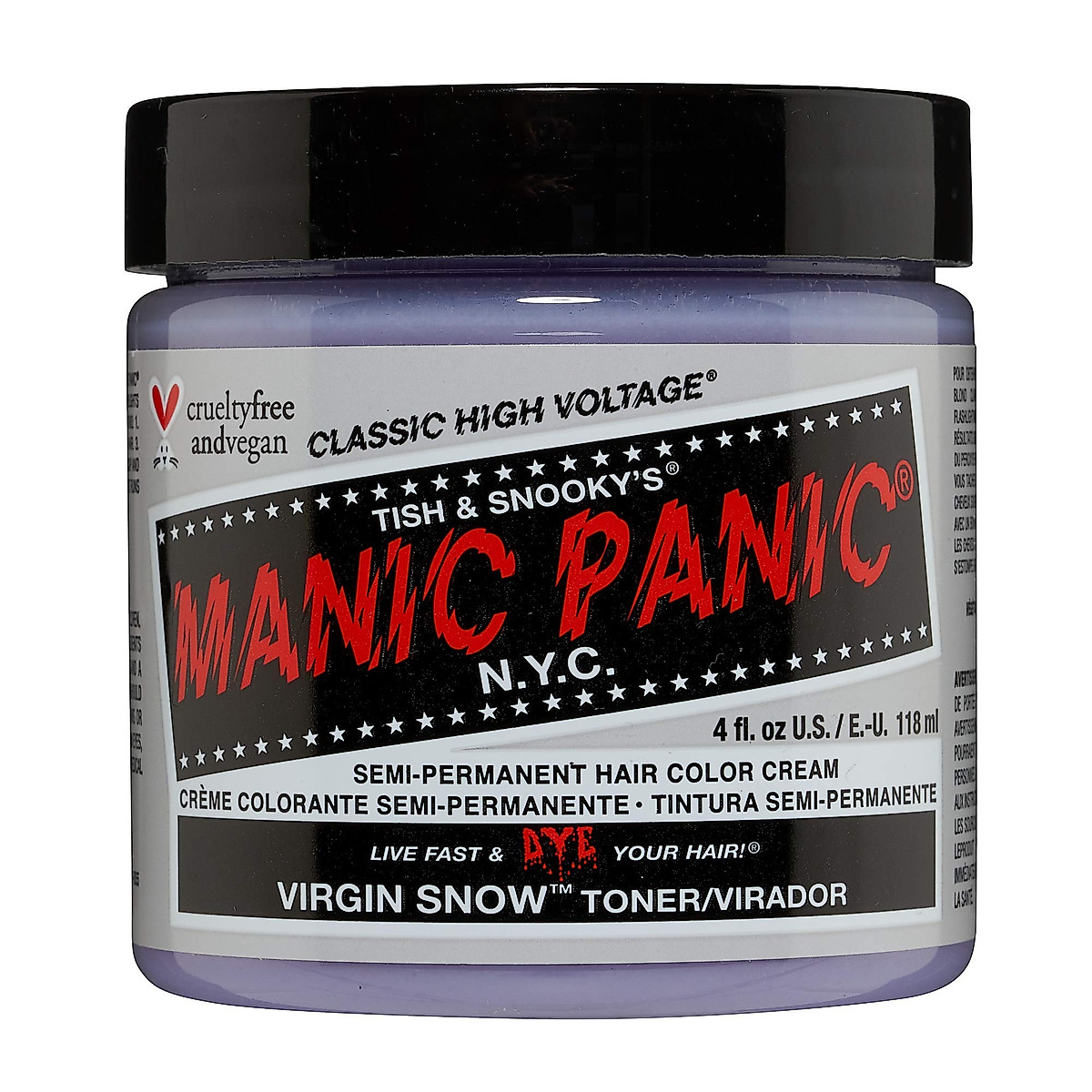 MANIC PANIC Virgin Snow Blonde Toner - Semi Permanent Hair Dye - For Light Blonde Hair Or Bleached Hair - Removes Brassiness (4oz)
