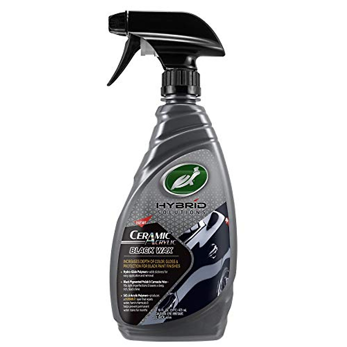 Turtle Wax 53447 Hybrid Solutions Ceramic Acrylic Black Spray Wax Formulated for Black Car Paint, Fills Scratches and Swirl Marks, Provides Water Repellency, Lasting Protection and Shine, 16 oz