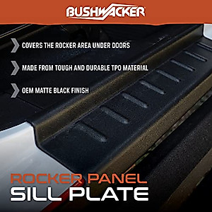 Bushwacker Trail Armor Side Rocker | 2-Piece Set, Black, Textured Finish | 14011 | Fits 2007-2018 Jeep Wrangler JK 2-Door