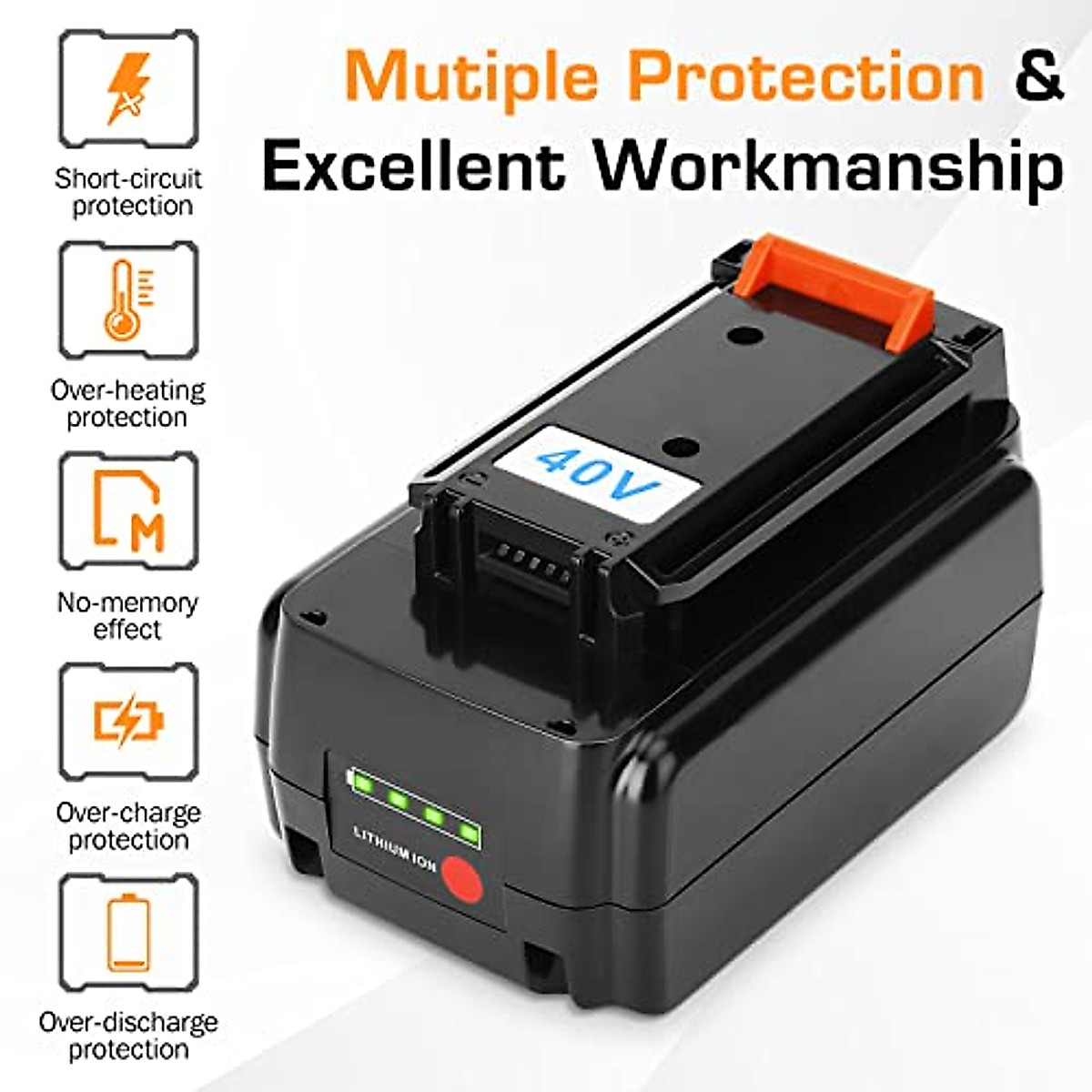 Fayeey 3.5Ah Replacement for Black and Decker 40V Lithium Battery LBX36 Compatible with Black and Decker 36V/40V Max Cordless Power Tools LBX2040 LBXR36 LBXR2036 LST540 LCS1240 LBX1540 LST136W