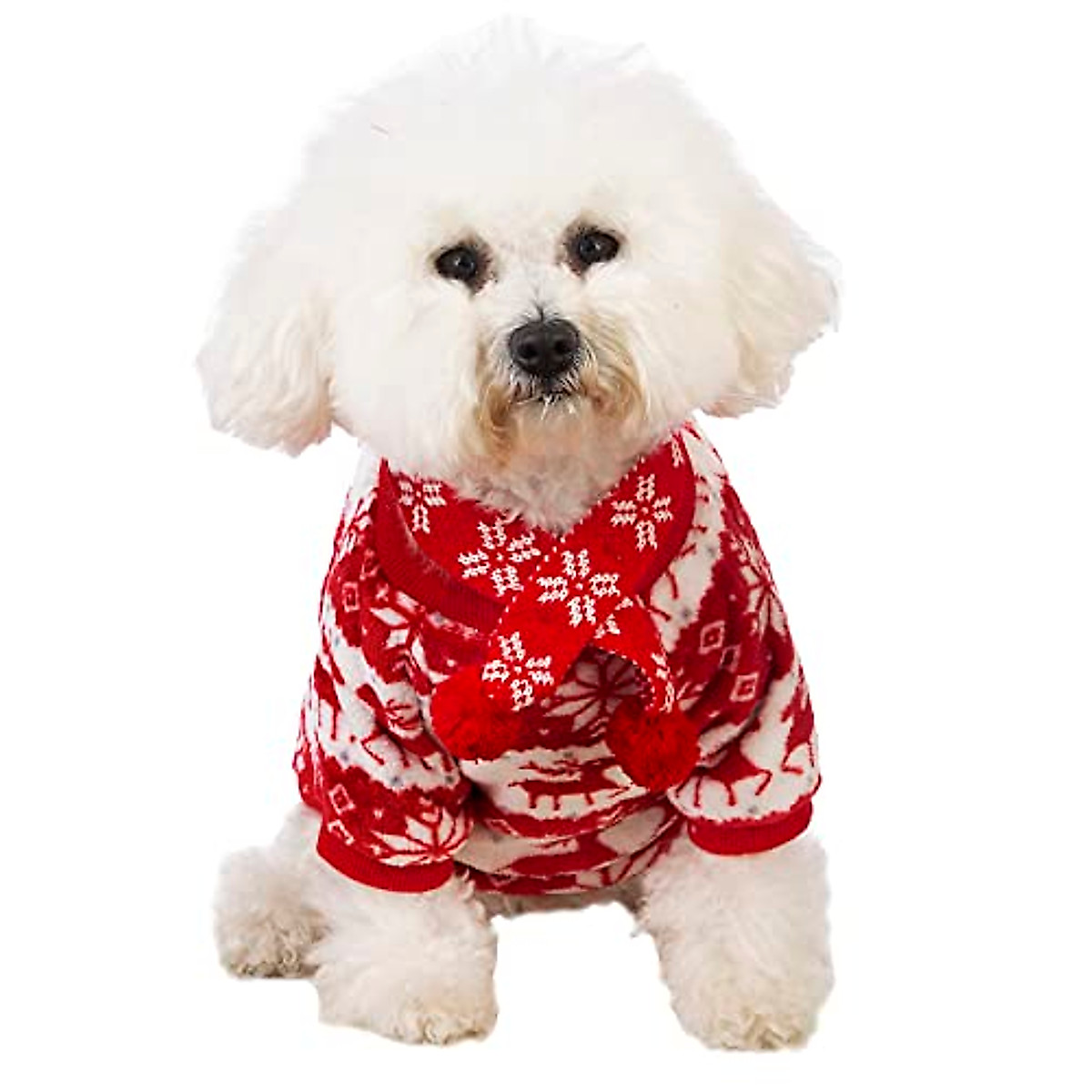 Coomour Dog Christmas Shirt Deer Pet Clothes Dogs Xmas Soft Shirts with Christams Bandanas Apparel Pupy Elf Costume Outfits for Small Dogs and Cats (M)