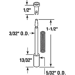 Make-2-Fit PL 14663 1/4 in. -5/16 in. Frame Window Screen Plunger Latch Nylon, single pack, Black
