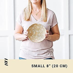 Small African Basket: Cyarwa/Rwanda Basket/Woven Bowl/Sisal & Sweetgrass Basket/Tan, Brick, Rust