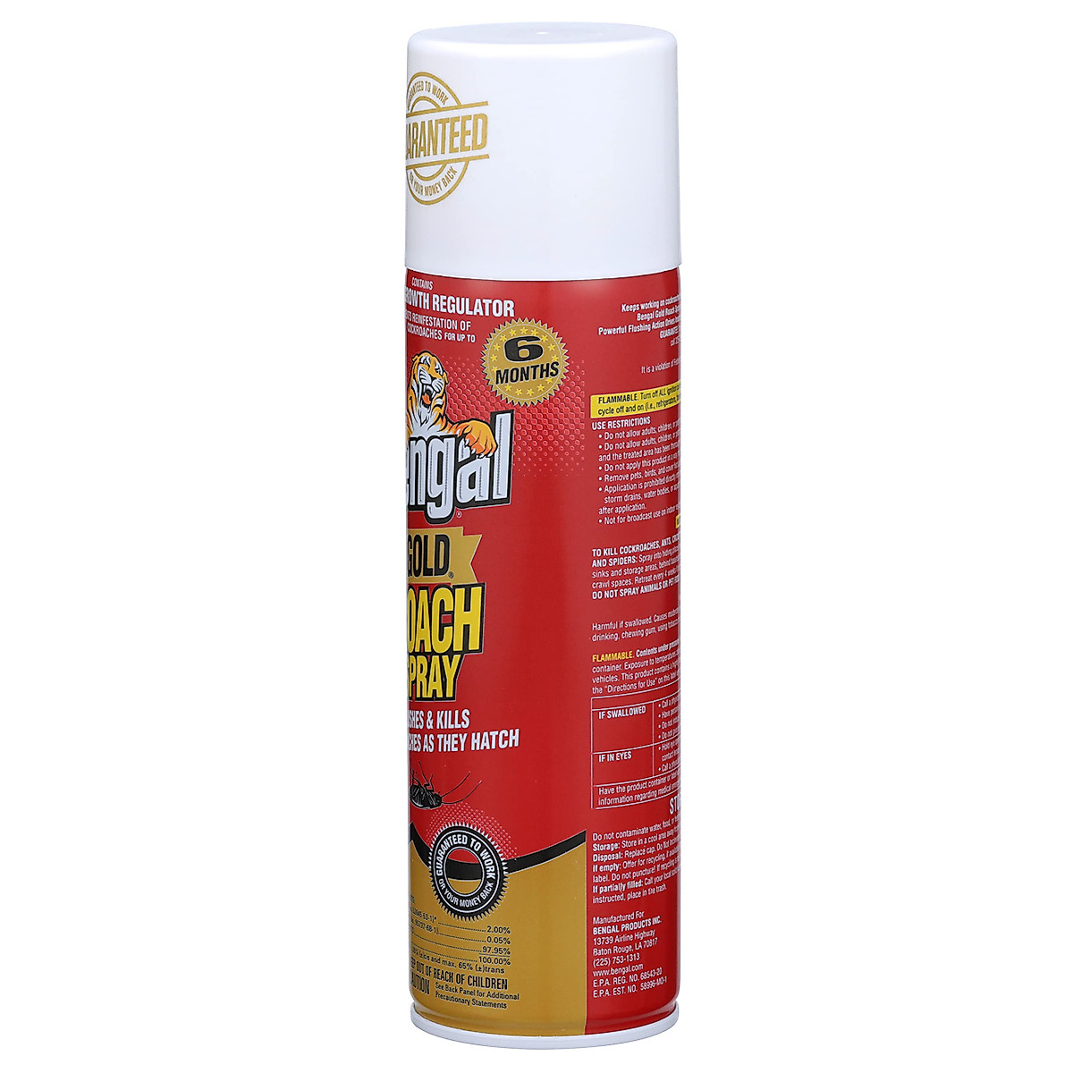 Bengal Gold Roach Spray, Odorless Stain-Free Dry Aerosol Killer Spray with Insect Growth Regulator, 3-Count, 11 Oz. Aerosol Cans