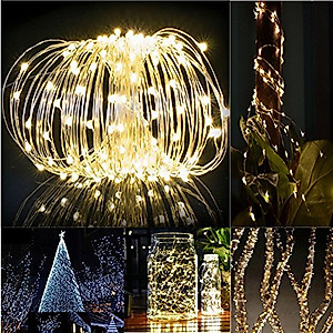 Smartdio 200 LED Solar Powered String Lights, 8 Modes 72ft Copper Wire Starry Lights, Outdoor Waterproof IP65 Fairy Christams Decorative Lights for Gardens,Homes,Wedding,Party (Warm White)