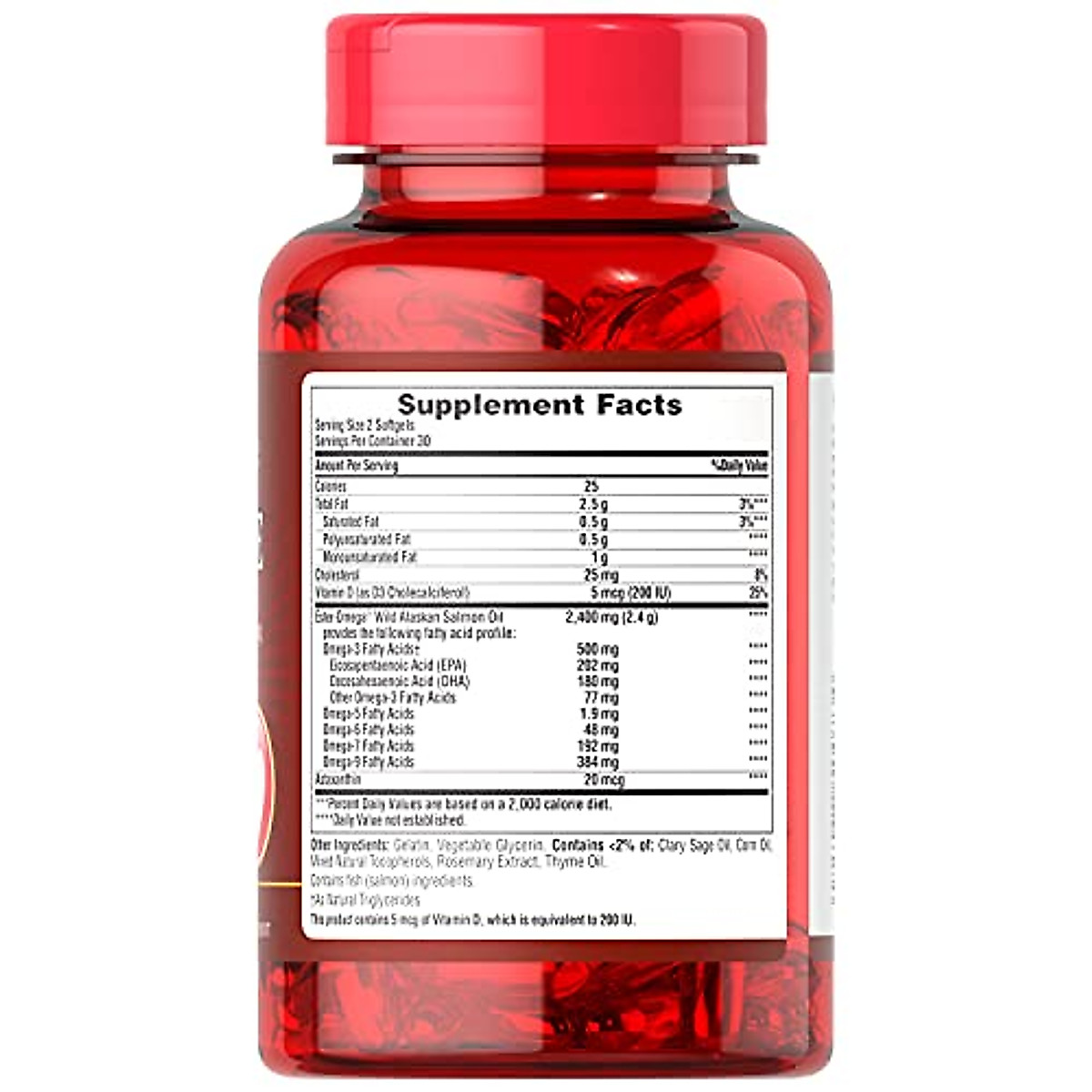 Puritans Pride All in One Omega 3, 5, 6, 7 and 9 with Vitamin D3, 60 Count(Pack of 1)