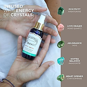 BALIPURA Pure Love Aura Spray - Organic Jasmine & Ylang Ylang Essential Oils - Attraction Mist with Quartz Crystals - Aromatherapy Room Spray for Abundance, Cleanse, and Self-Love