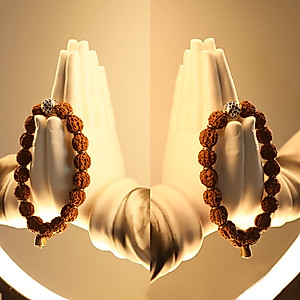 Authentic Rudraksha Mala 5face - Rudraksha bracelet(11mm)-Suitable for yoga, meditation and wearing - No chemical, wax and color treatment - Imported from Nepal