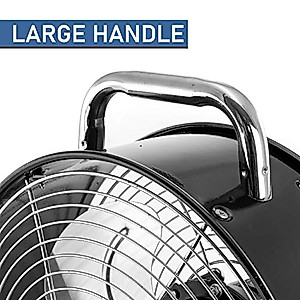 Vie Air High Velocity Powerful and Quiet Dual Speed Sleek Design Durable Metal Drum Fan, 12'' W