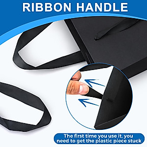 Argivean Black Gift Bags With Handles: 6pcs Medium Gift Bags Bulk 8x5x10 Inch For Wedding Party Birthday Business