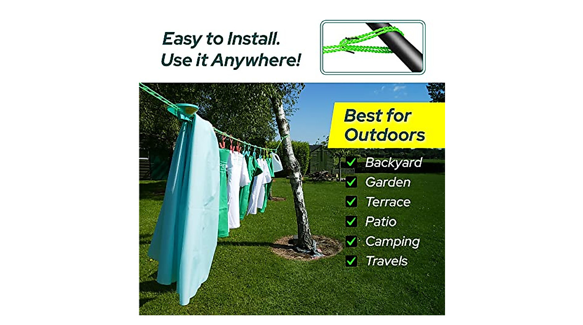 Automatic Rain Cover Clothes Line - 16ft Outdoor Solution