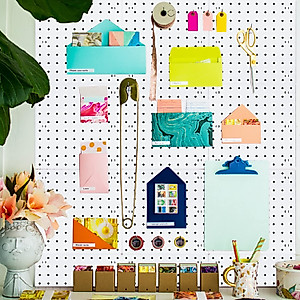 12Pcs Pegboard, Pegboard Wall Organizer, Peg Boards for Walls Craft Room, Pegboard Kits fit Garage Kitchen Workshop, Small Pegboard, Peg Board Organizer Accessories - White Pegboards Panels