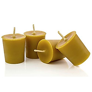 Alternative Imagination Premium 100% Pure, Natural Beeswax Votive Candles - Pack of 4
